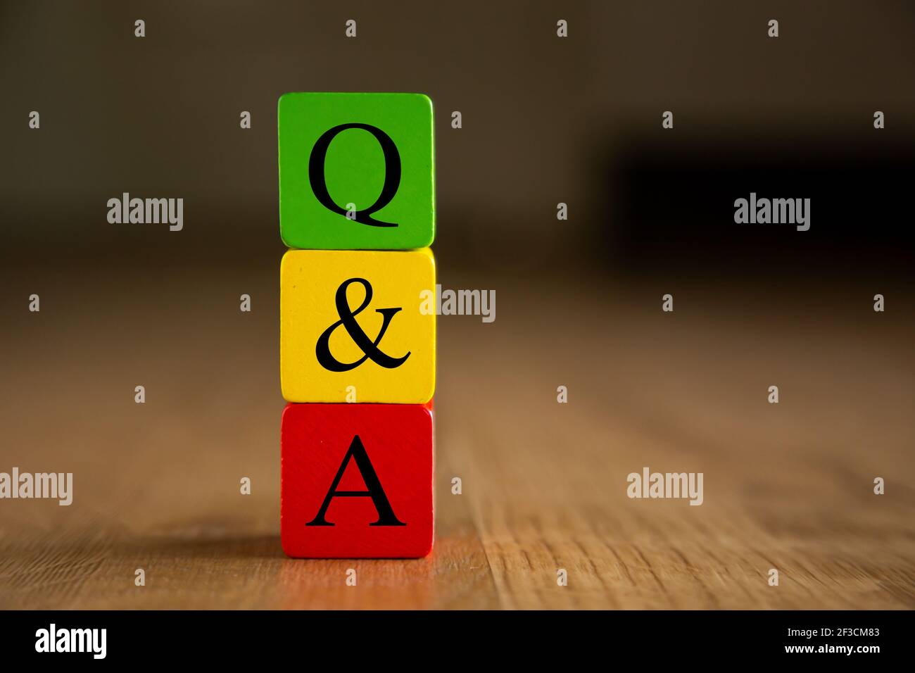 Wooden blocks Q&A ( question and answer concept Stock Photo - Alamy