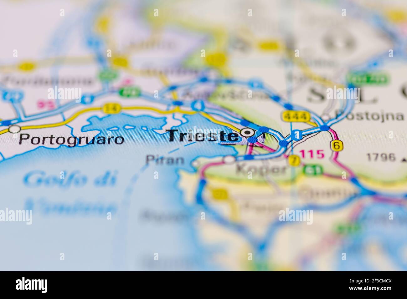 Trieste Shown on a geography map or road map Stock Photo - Alamy