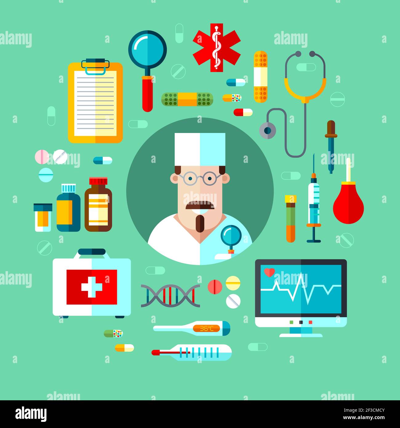 Illustration doctor medical equipment Stock Vector Images - Alamy
