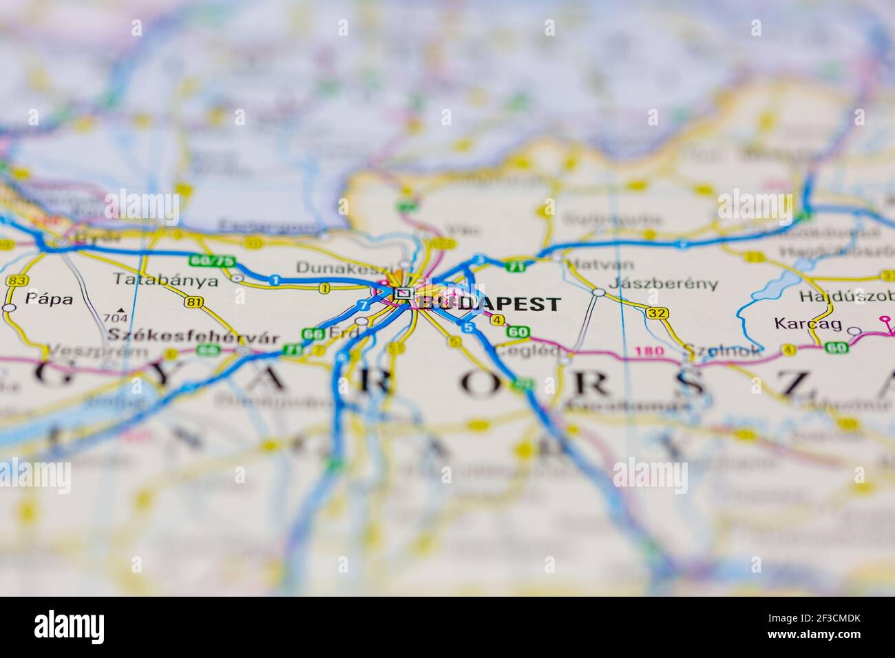 Budapest Shown on a geography map or road map Stock Photo - Alamy