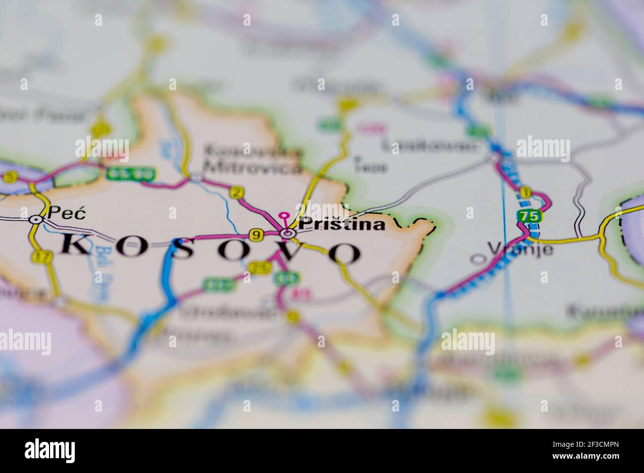 Pristina Shown on a geography map or road map Stock Photo - Alamy