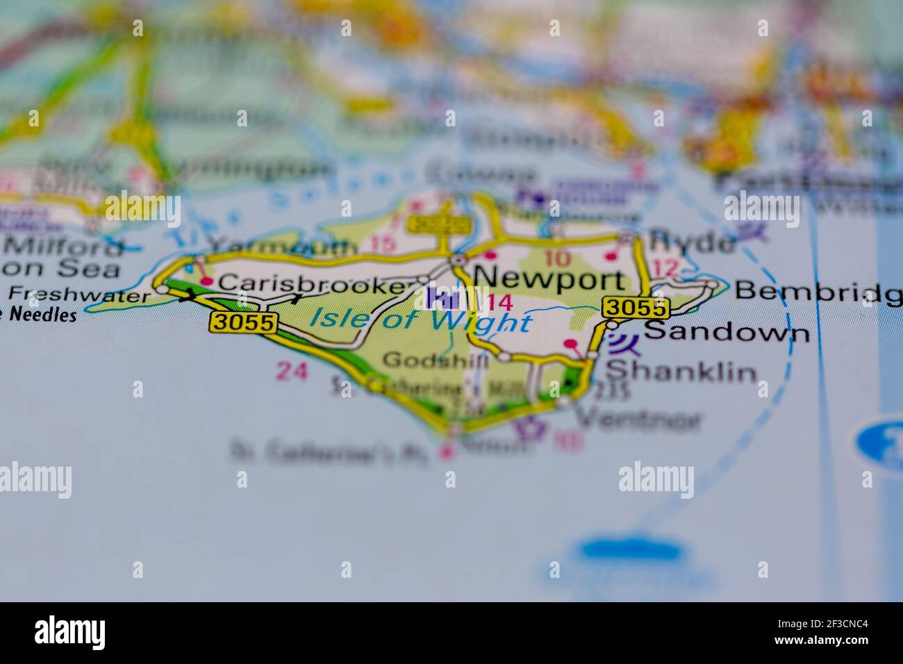 Isle of Wight Shown on a geography map or road map Stock Photo - Alamy