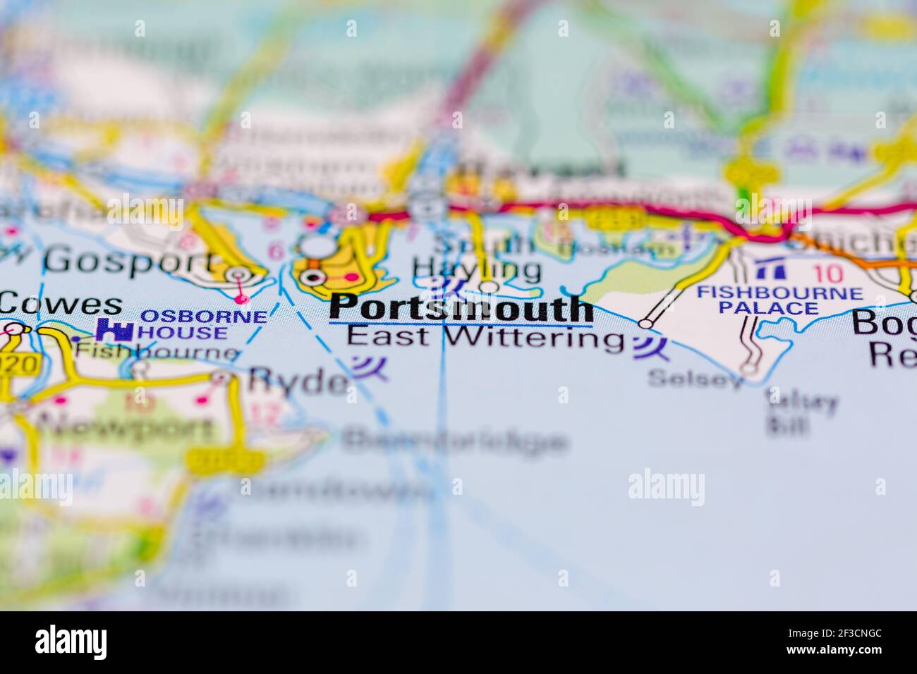 Portsmouth Shown on a geography map or road map Stock Photo - Alamy