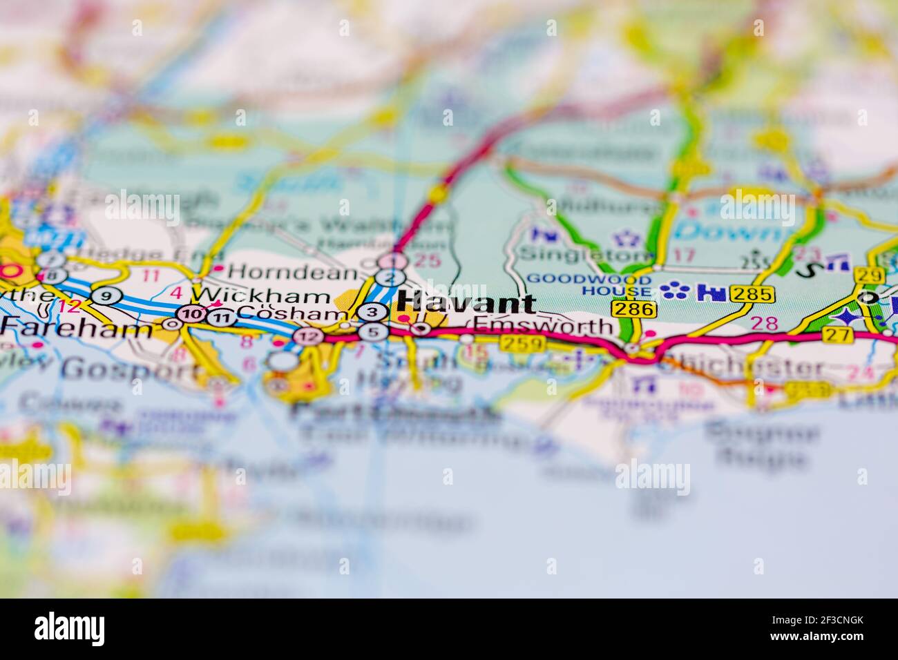 Havant Shown on a geography map or road map Stock Photo - Alamy