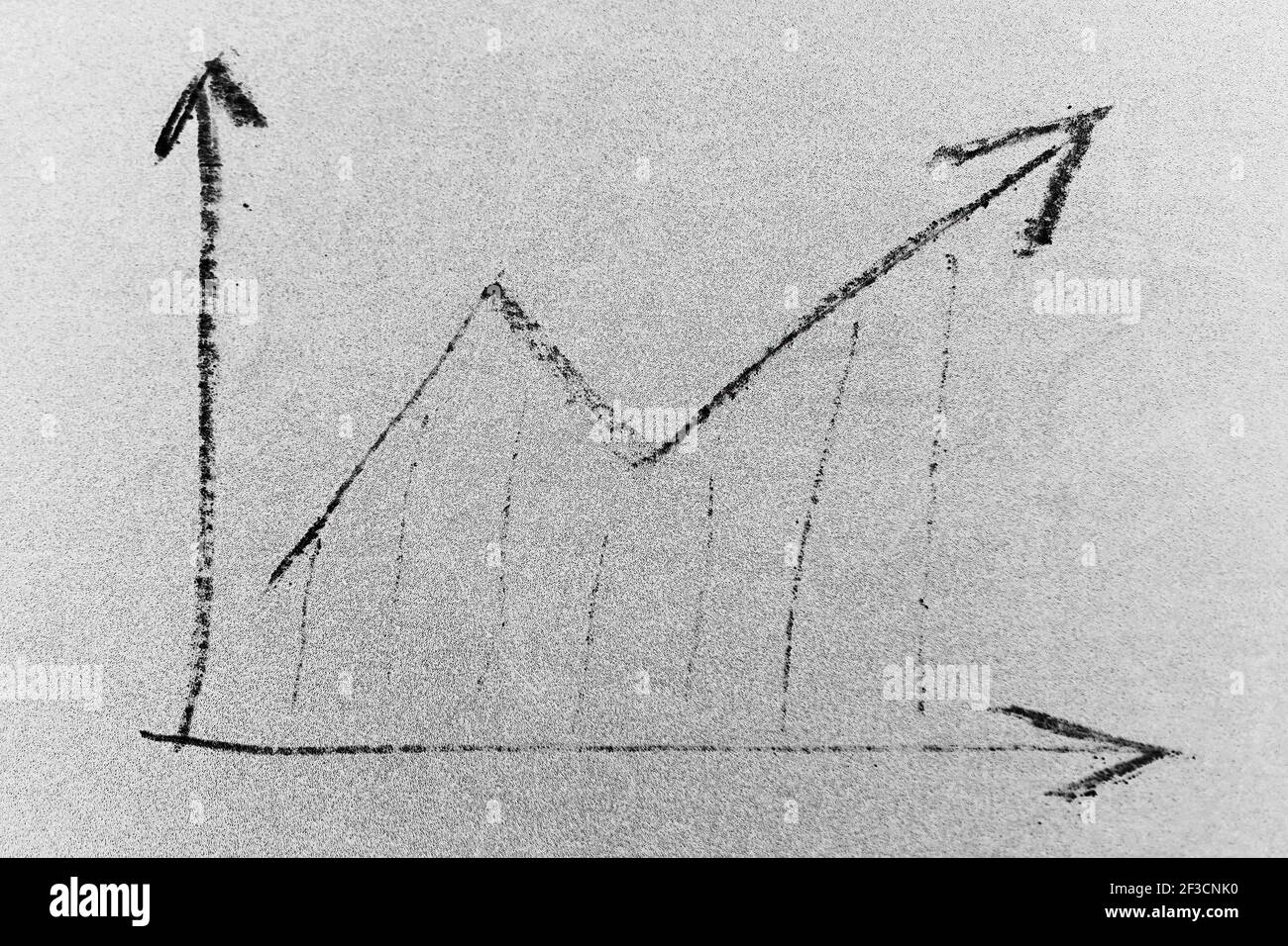 Black line chart growth and show startup and business progress and ...