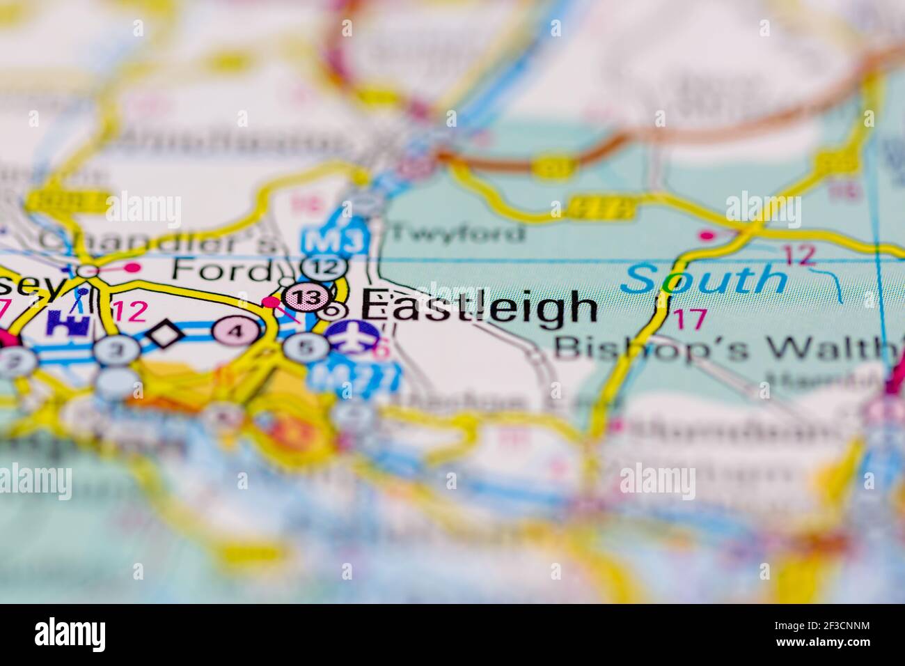 Eastleigh Shown on a geography map or road map Stock Photo - Alamy