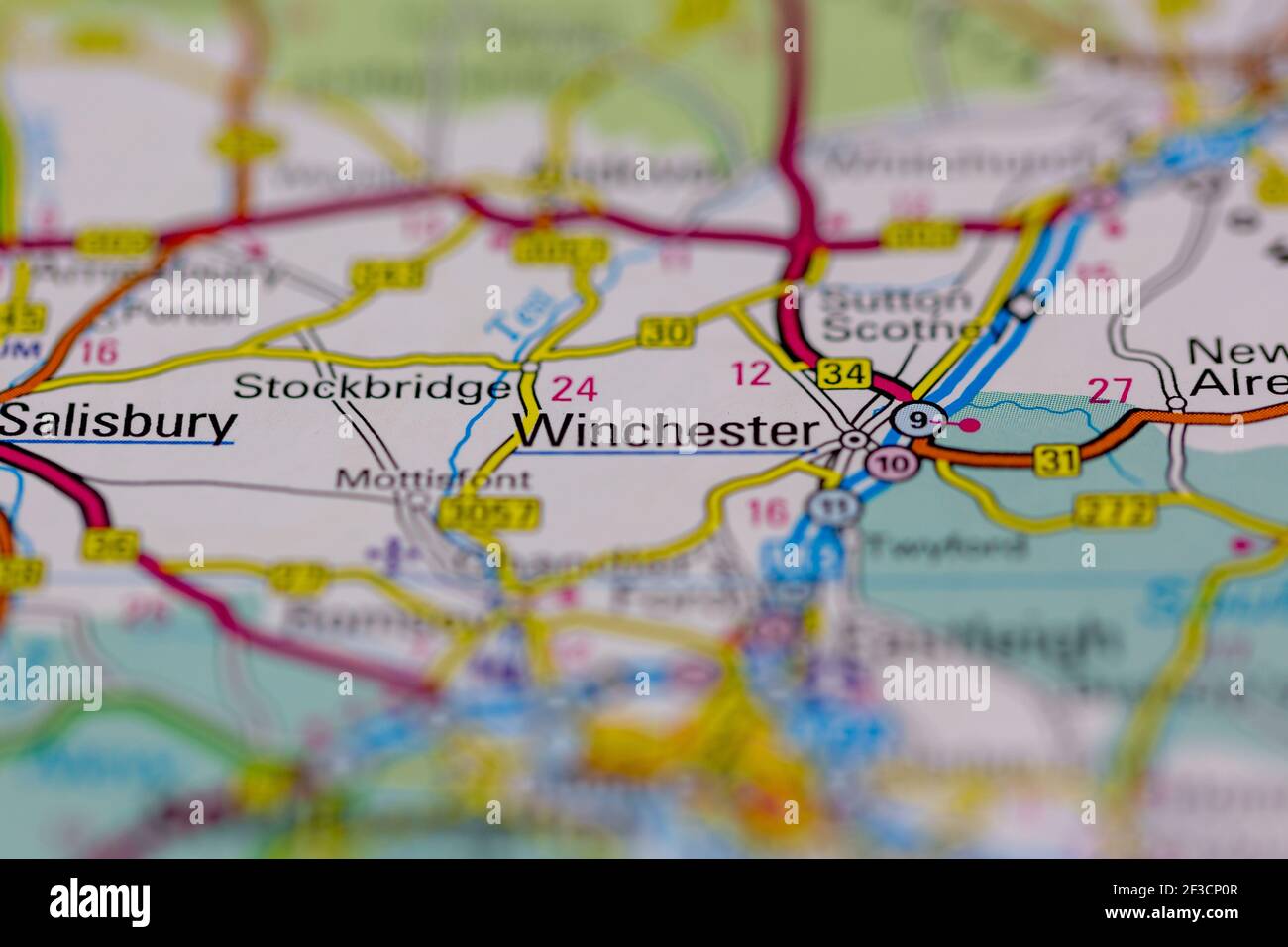 Winchester Shown on a geography map or road map Stock Photo - Alamy