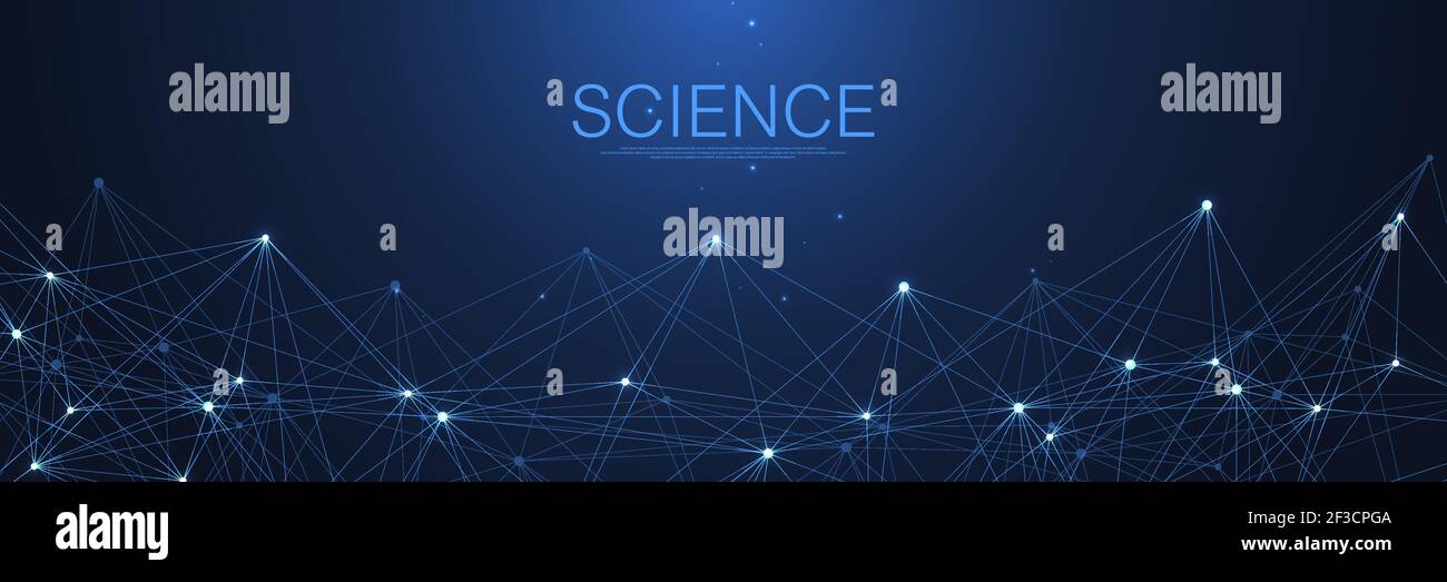 Abstract digital network connections blue background. Artificial ...