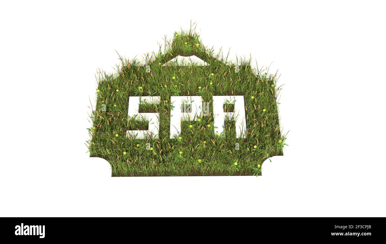 3d rendered grass field with colorful flowers in shape of symbol of spa ...