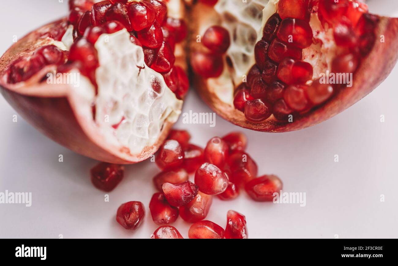 pomegranate Close up view - pomegranate Macro Stock Photo - Alamy