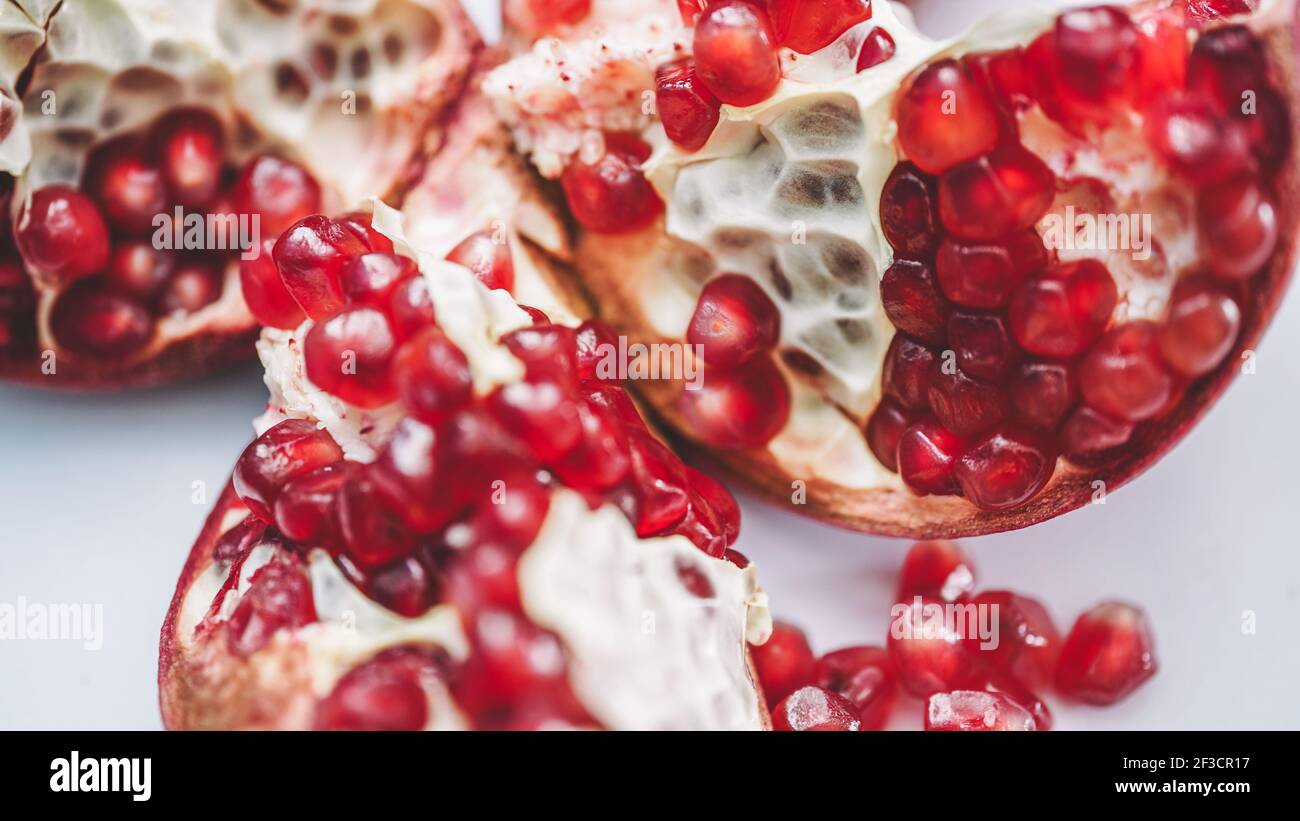 pomegranate Close up view - pomegranate Macro Stock Photo - Alamy