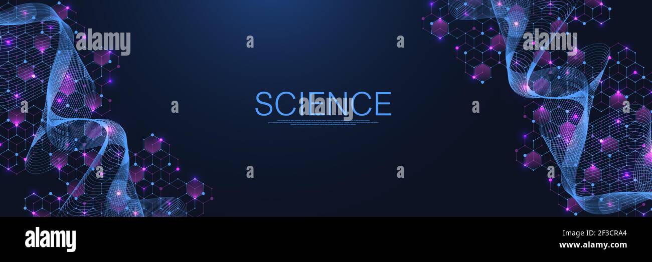 Technology abstract lines and dots connect background with hexagons ...