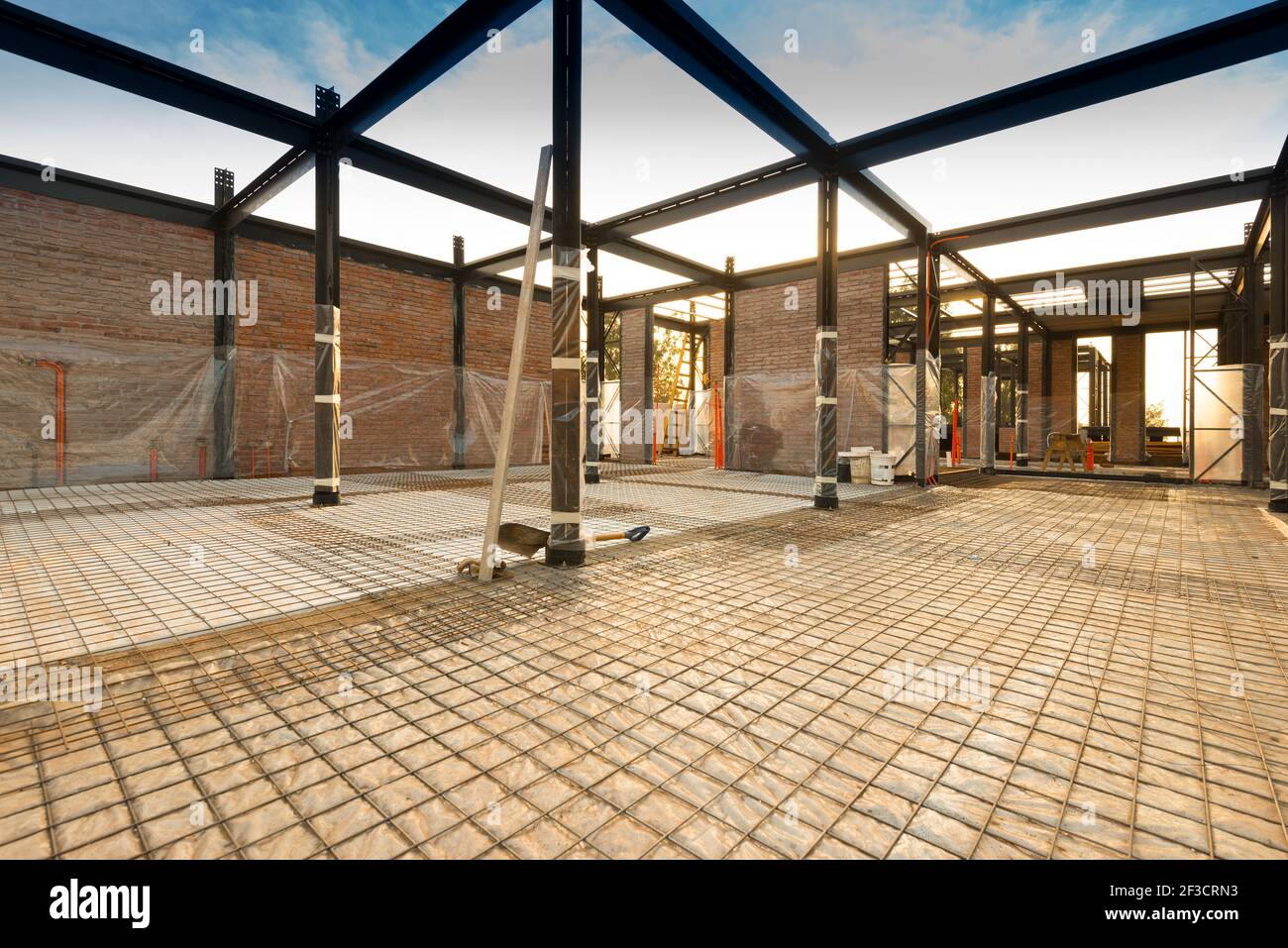 Steel bar framework preparation for a concrete slab Stock Photo - Alamy
