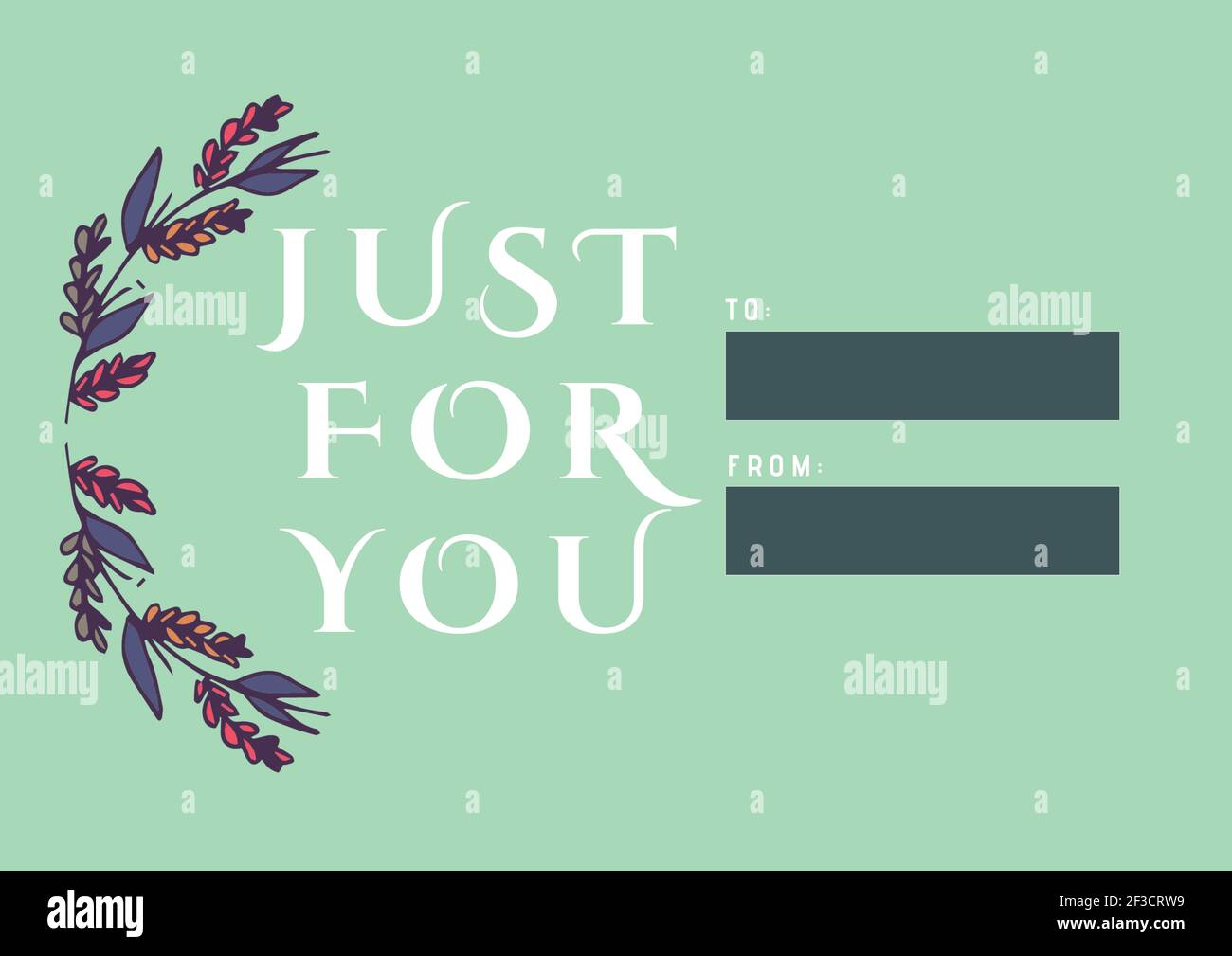 Digitally generated image of just for you text and floral design ...