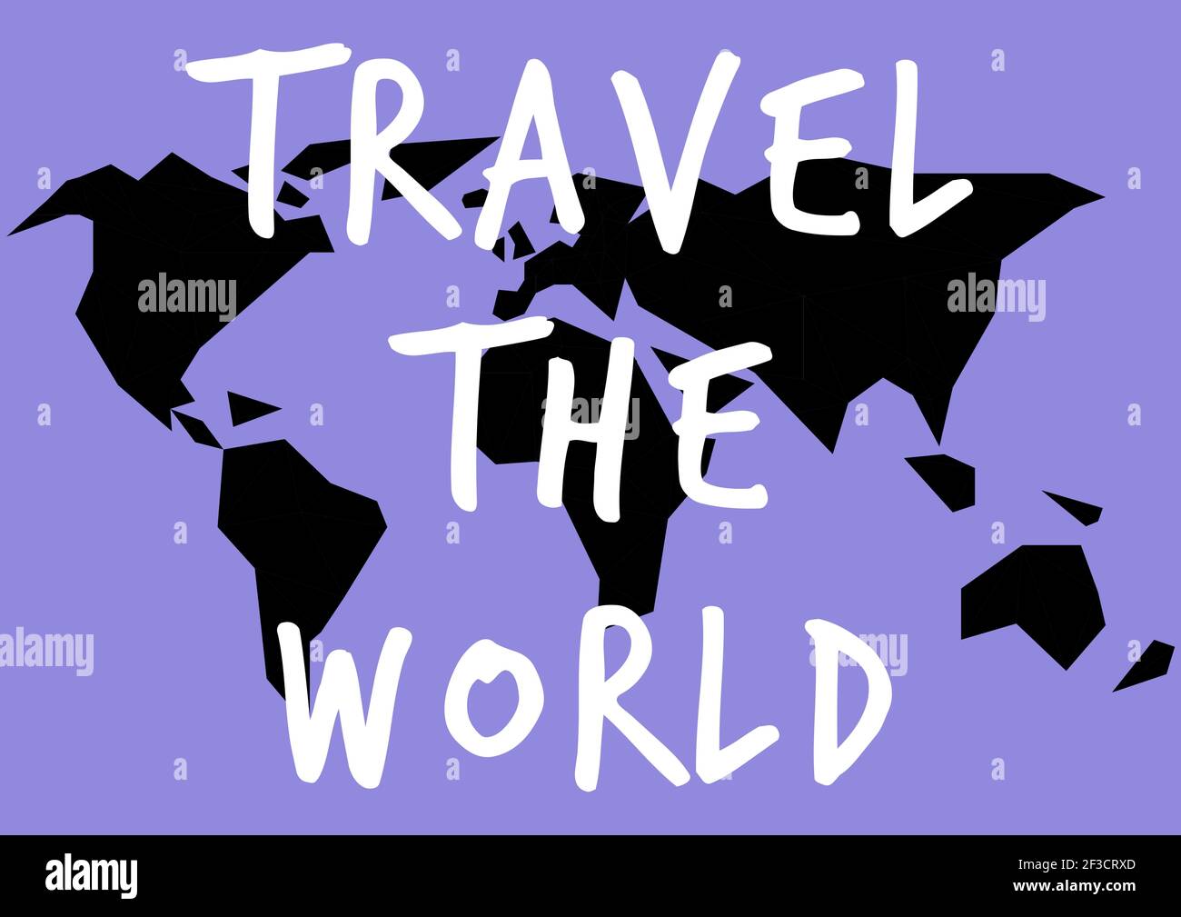 Digitally generated image of travel the world text against world map on ...