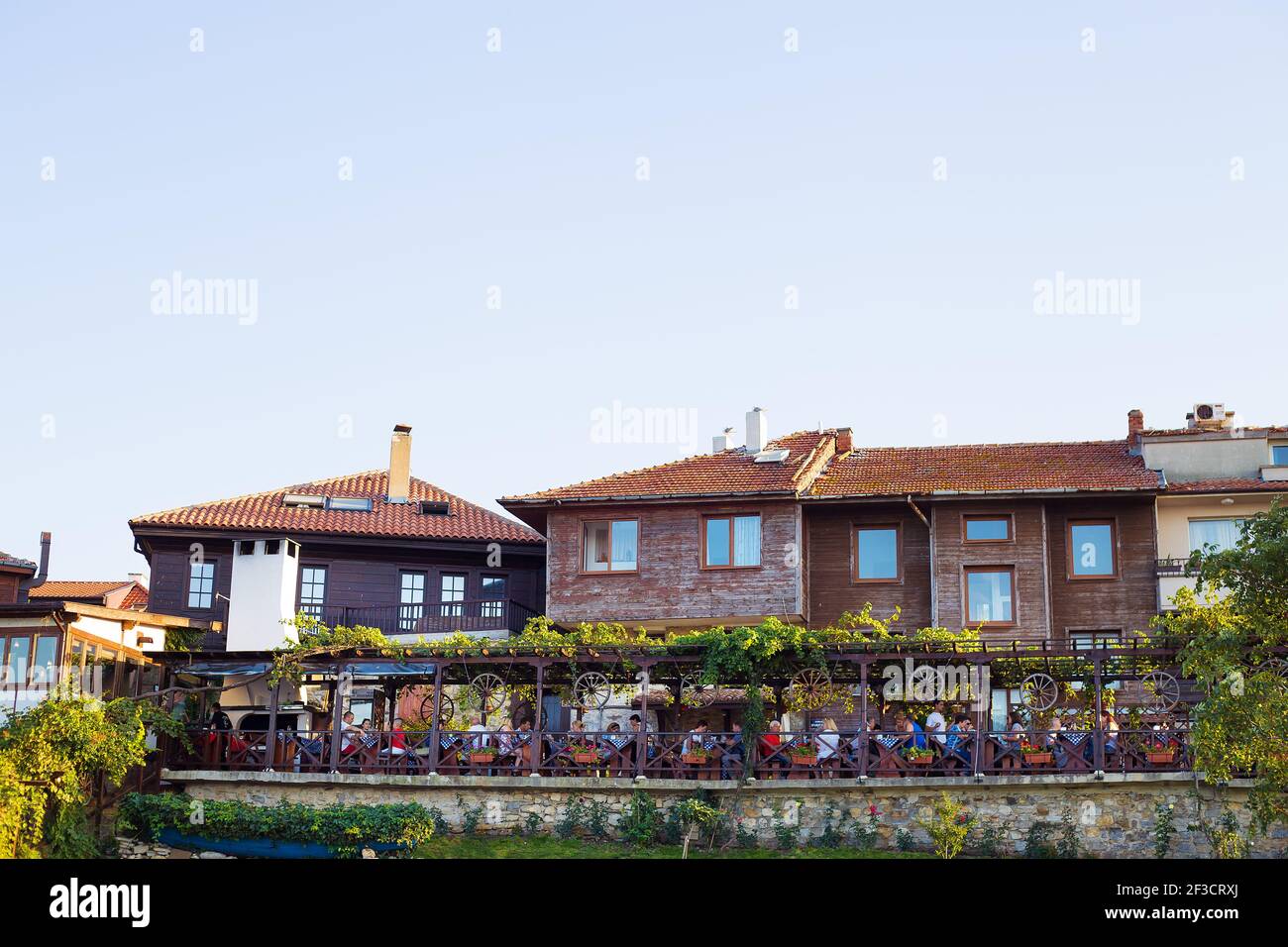 Beautiful panoramas of Nessebar city buildings. Bulgaria Stock Photo ...