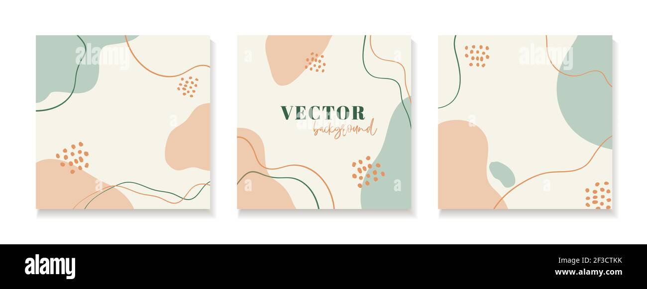 Abstract organic backgrounds for social media, instagram posts. Set of ...