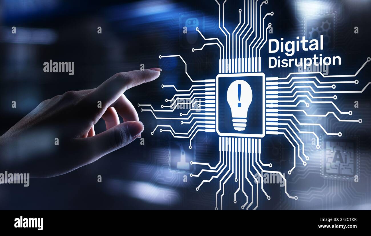 Digital Disruption. Disruptive business ideas. IOT internet of things ...