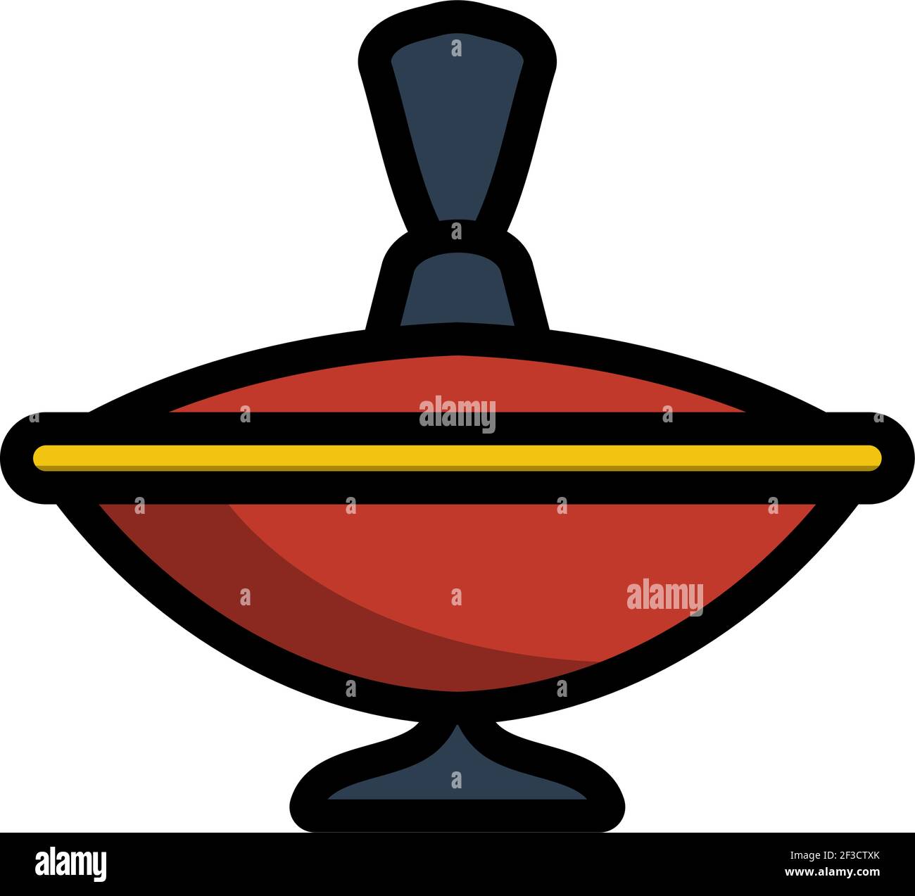 Peg-Top Icon. Editable Thick Outline With Color Fill Design. Vector ...