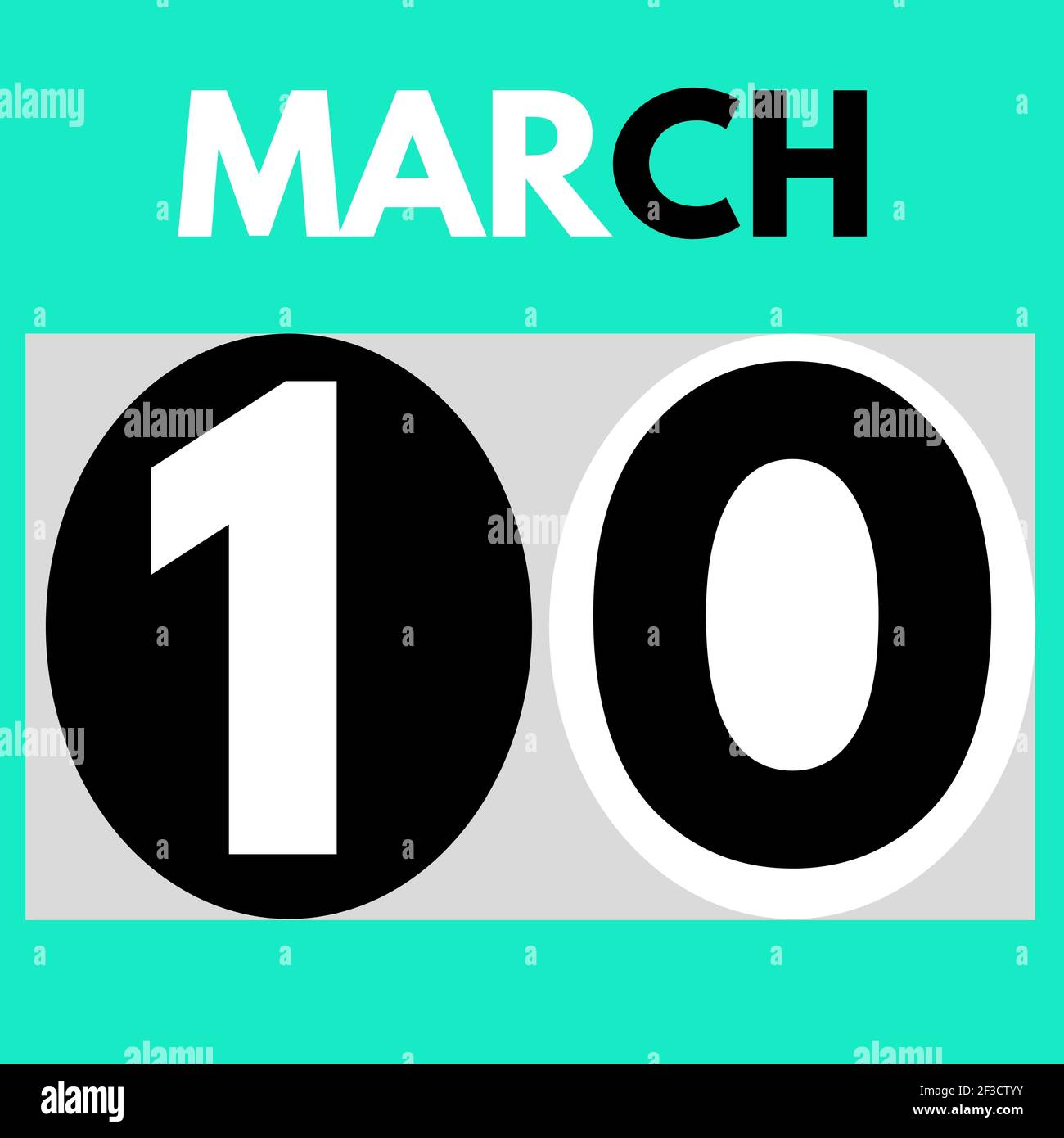 March 10 . Modern daily calendar icon .date ,day, month .calendar for ...
