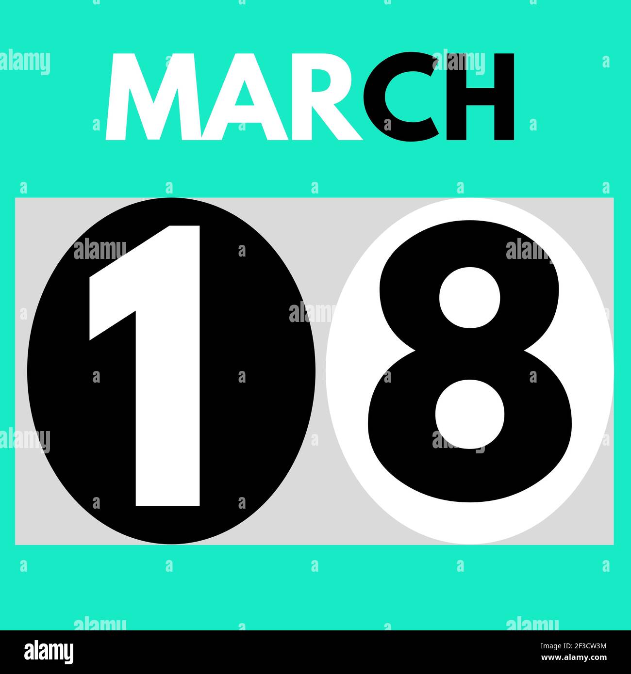 March 18 . Modern daily calendar icon .date ,day, month .calendar for ...