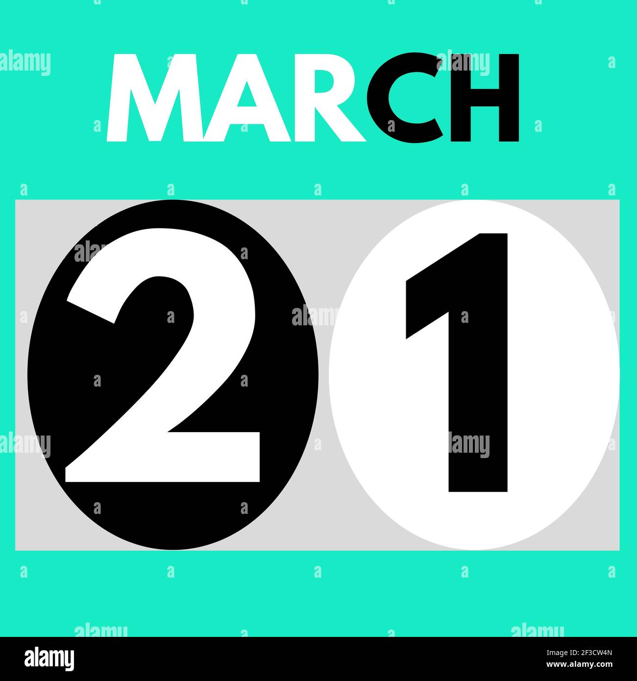 March 21 . Modern daily calendar icon .date ,day, month .calendar for ...
