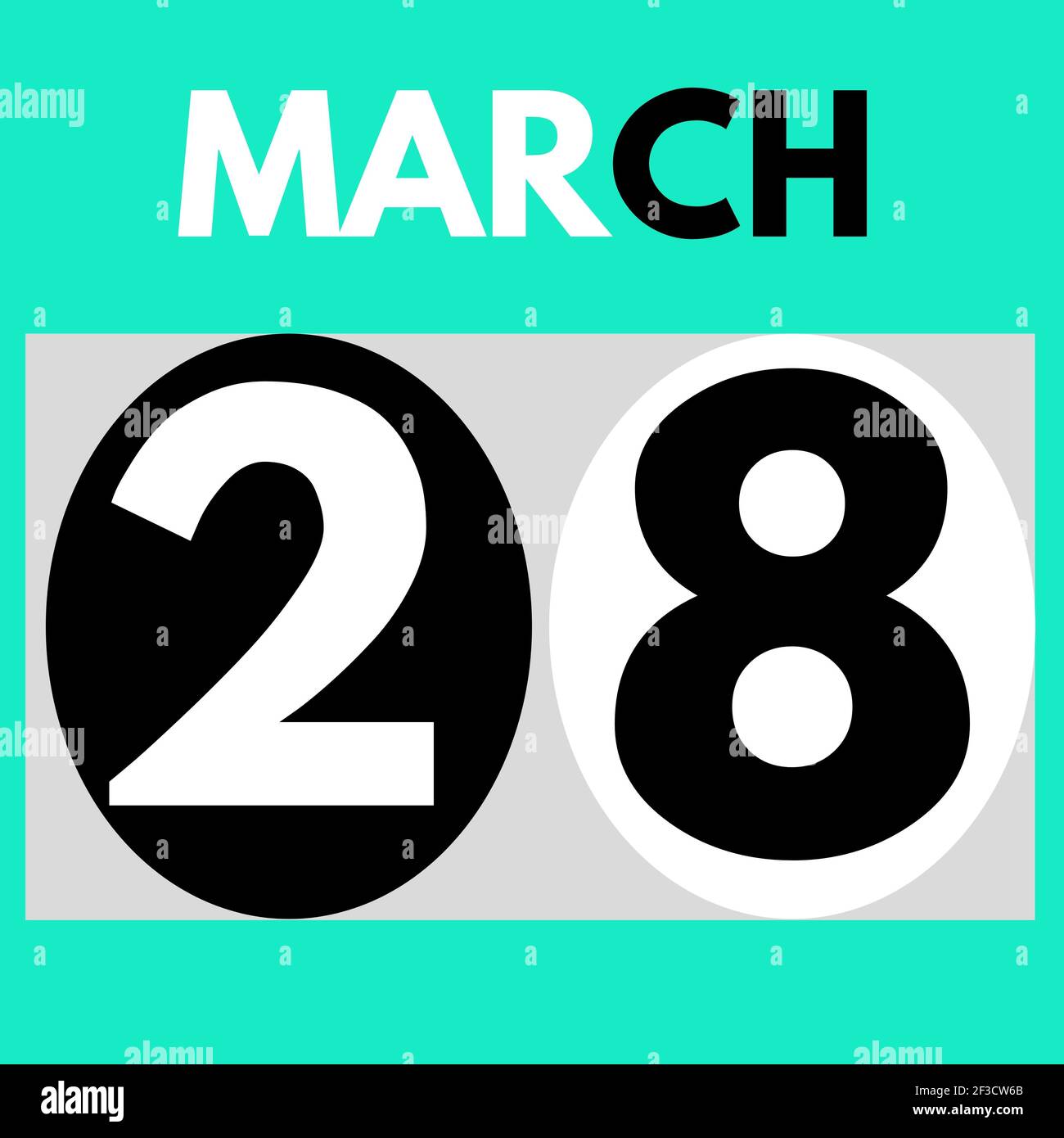March 28 . Modern daily calendar icon .date ,day, month .calendar for ...