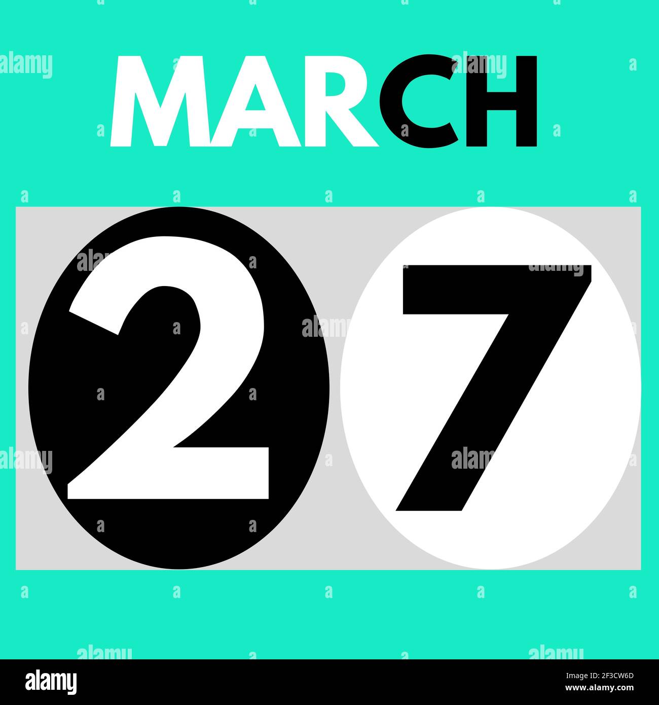 March 27 . Modern daily calendar icon .date ,day, month .calendar for ...