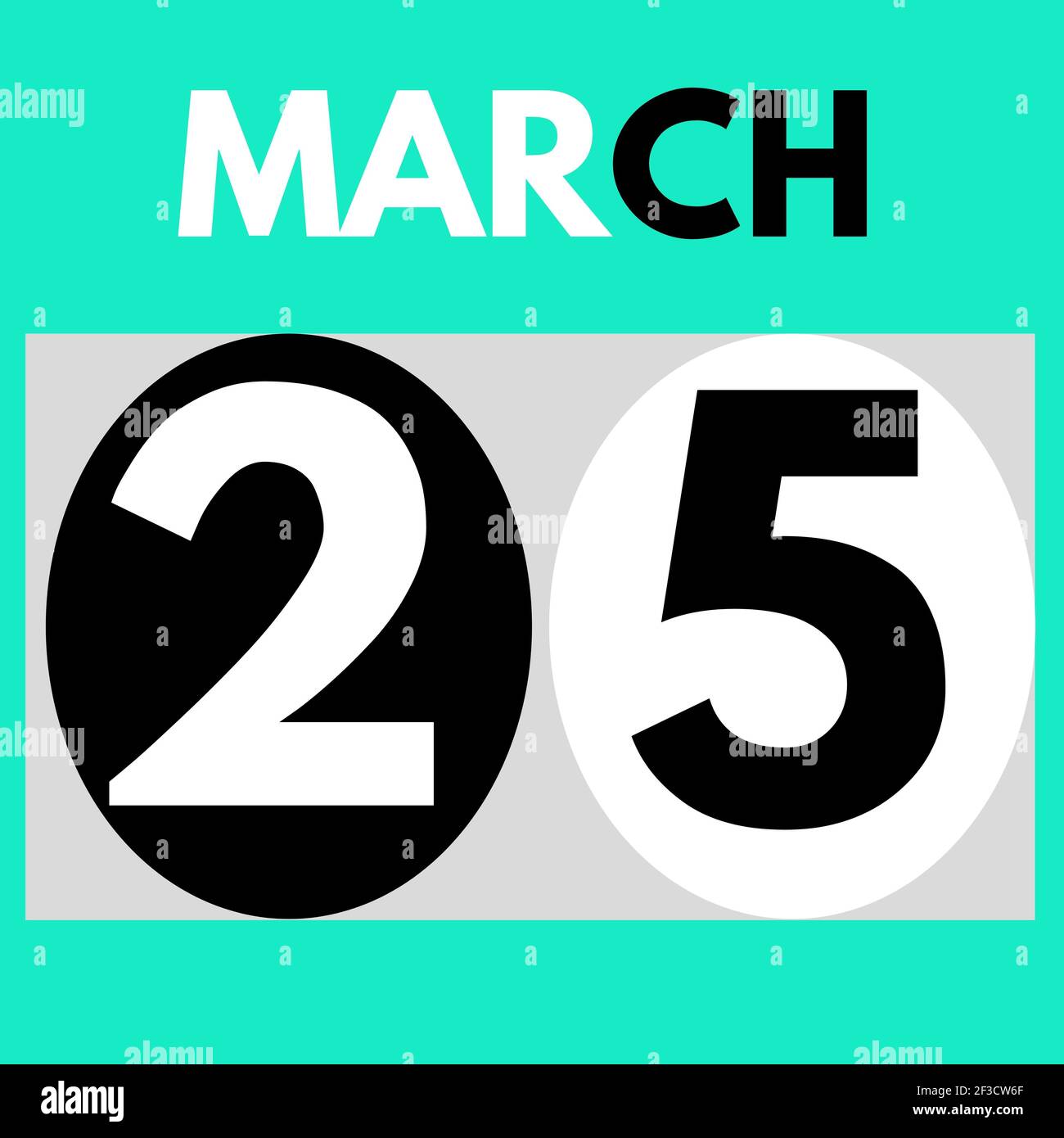 March 25 . Modern daily calendar icon .date ,day, month .calendar for ...
