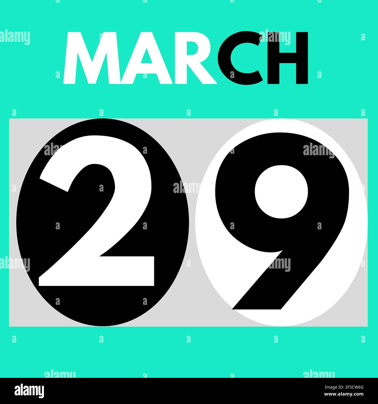 March 29 . Modern daily calendar icon .date ,day, month .calendar for ...