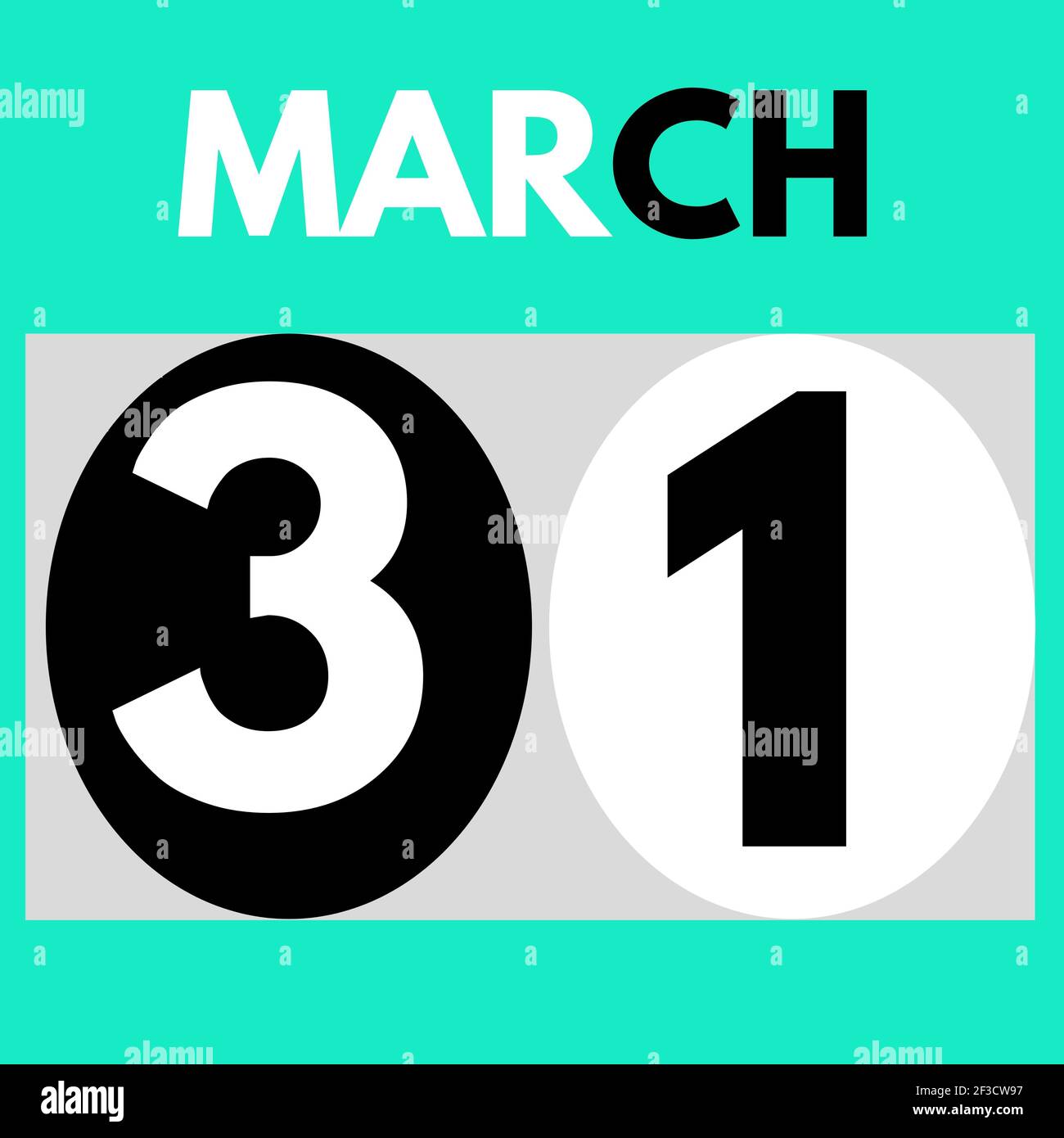 March 31 . Modern daily calendar icon .date ,day, month .calendar for ...