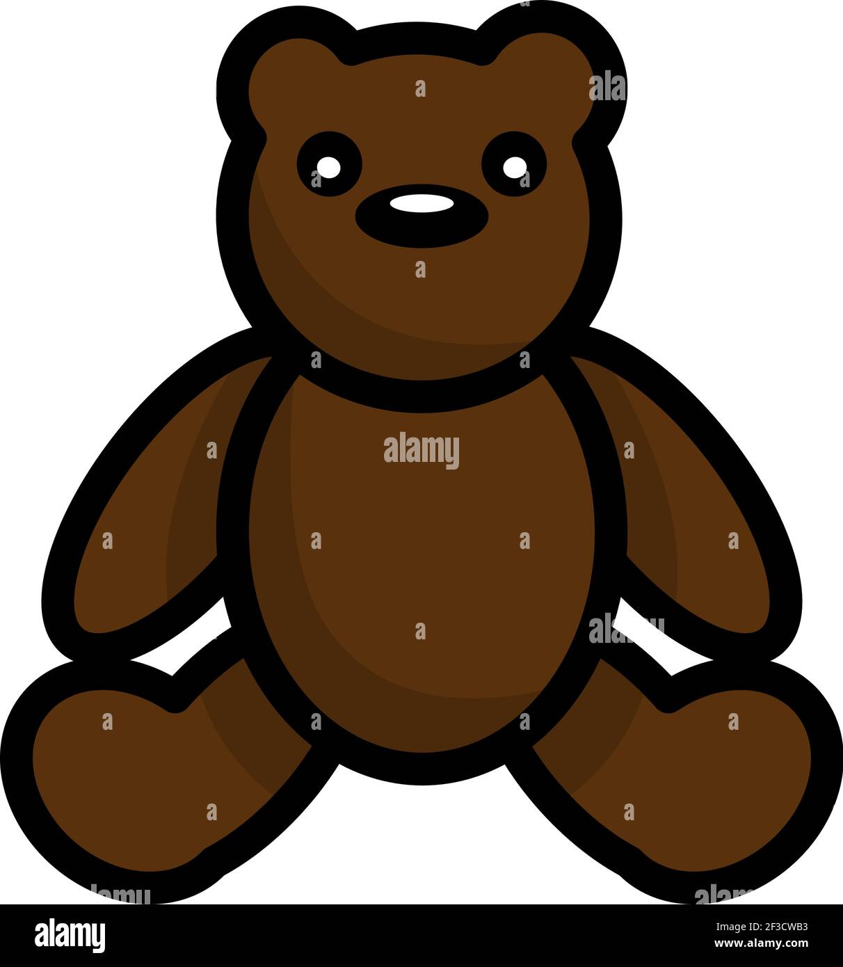 Teddy Bear Icon. Editable Thick Outline With Color Fill Design. Vector ...