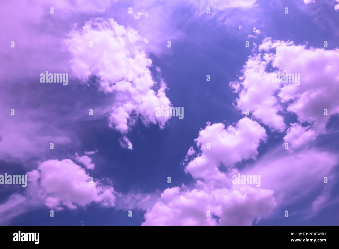 Ultraviolet sky with clouds (beautiful nature texture abstract ...