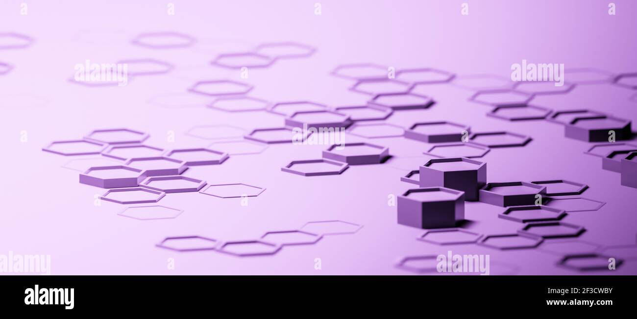 Hexagons or honeycombs tiles, 3D rendering hexagonal wallpaper, geometric illustration, abstract ...