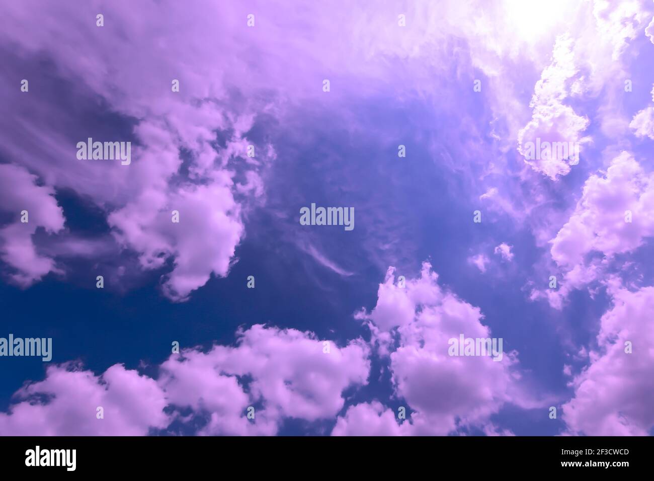 Ultraviolet sky with clouds (beautiful nature texture abstract ...