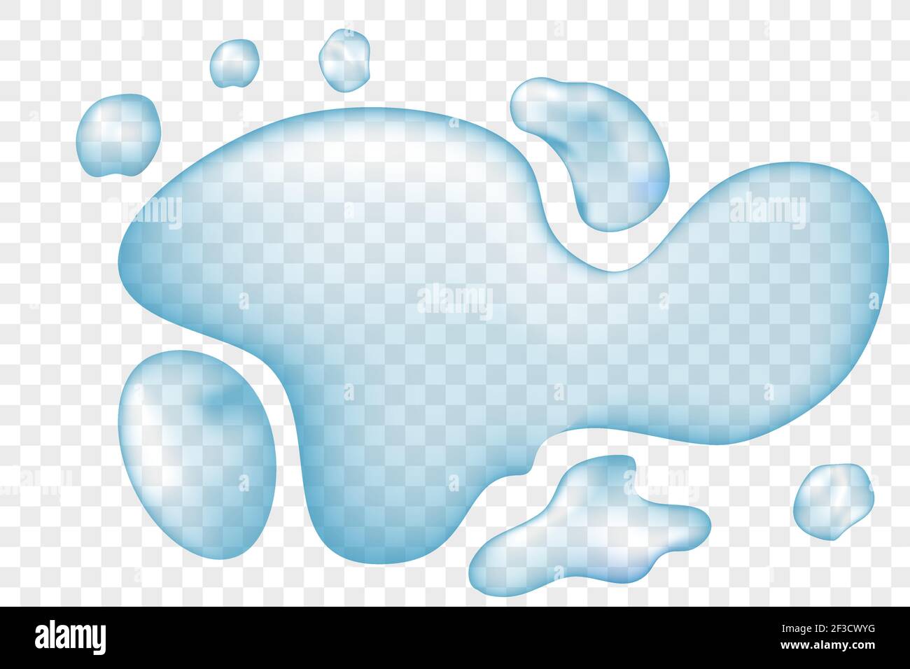 Realistic Spill Blue Pure Water, at Transparent Effect Background Stock ...