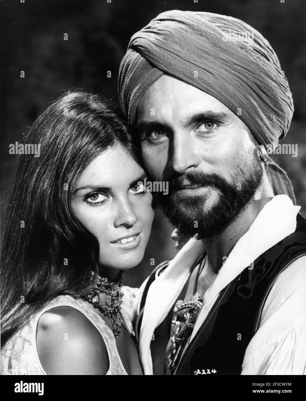 CAROLINE MUNRO and JOHN PHILLIP LAW Publicity Portrait for THE GOLDEN ...