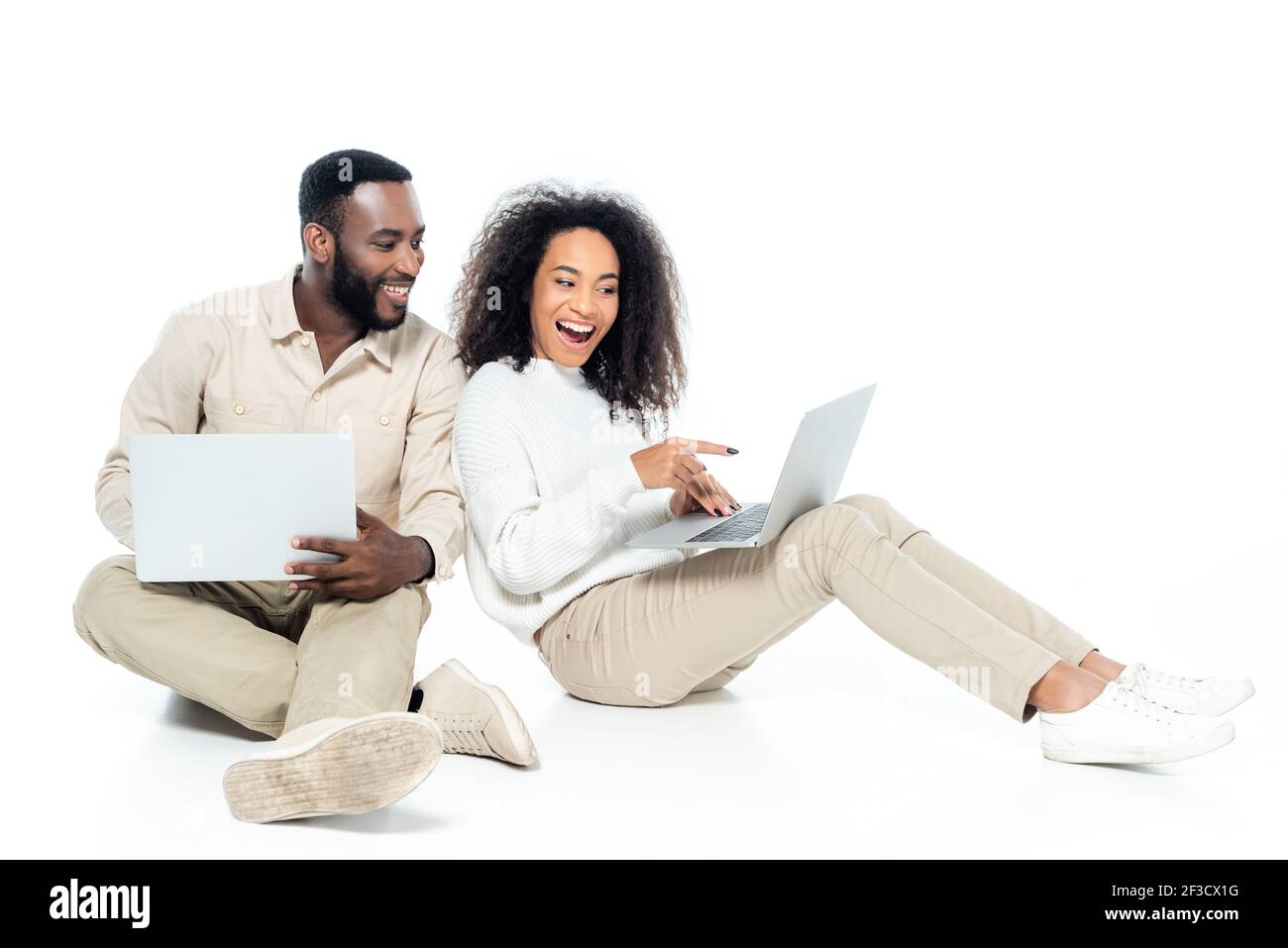 Happy amazed young african Cut Out Stock Images & Pictures - Alamy