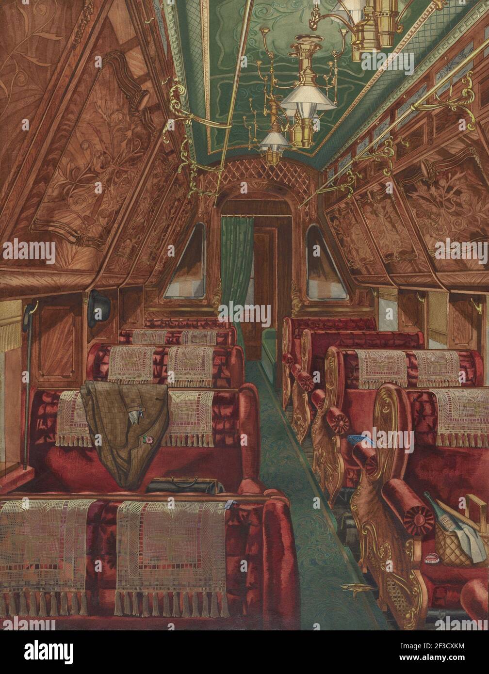 Interior of Pullman Coach, 1888, 1935/1942 Stock Photo - Alamy