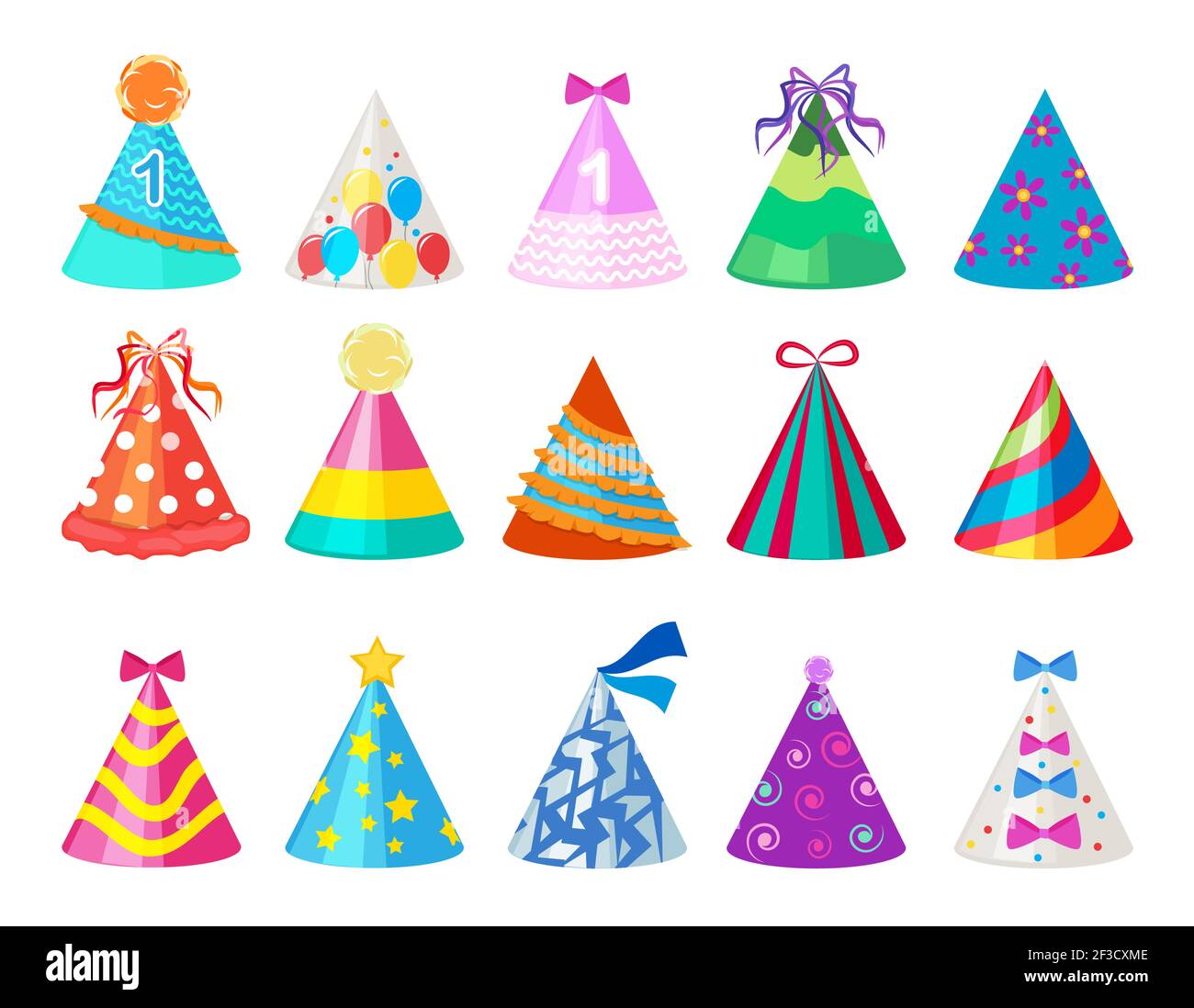 Cartoon birthday party caps hi-res stock photography and images - Alamy