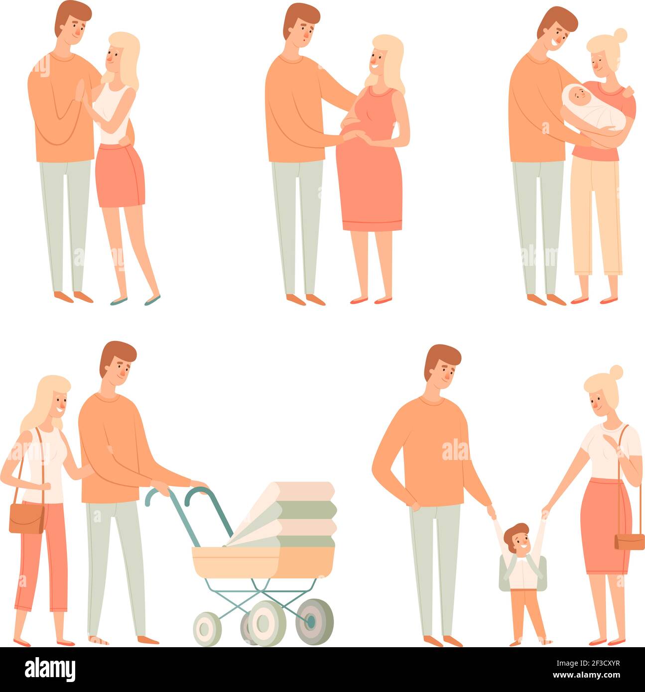 Family relation. Happy people kids other father students baby big ...