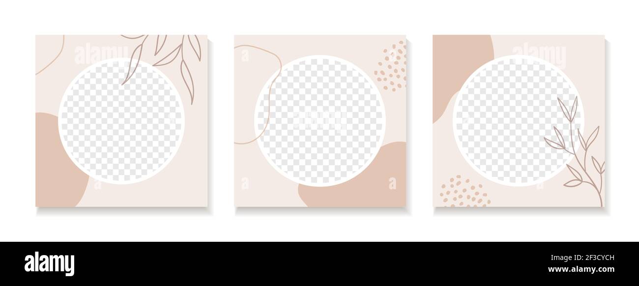 Abstract vector organic templates for instagram posts. Set of trendy ...