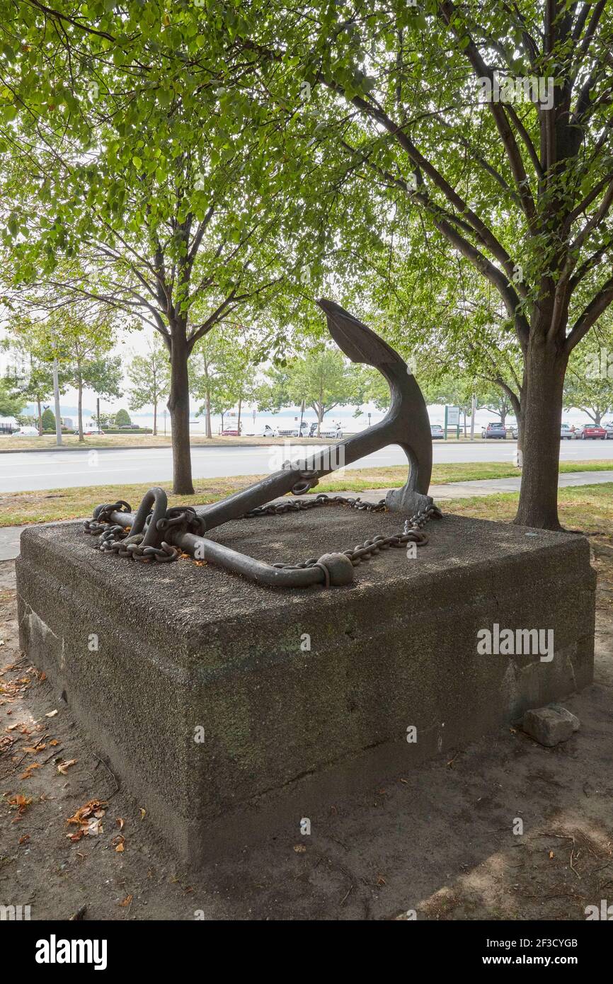 Anchor Monument, Marine Park, South Boston, Massachusetts, USA Stock ...