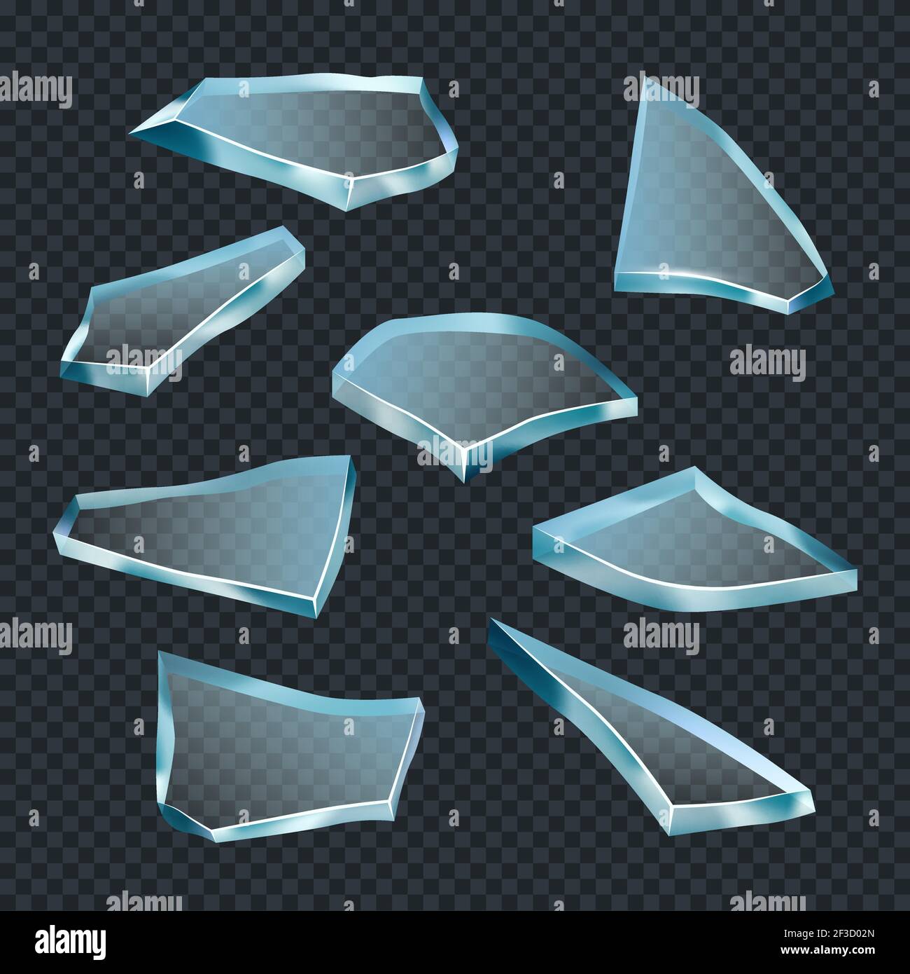 Broken glass. Crash space shatter transparent shards abstract acute ...