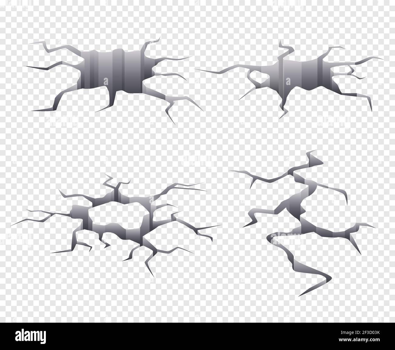 Cracked earth. Dry and dead ground damaged and cracked vector realistic ...