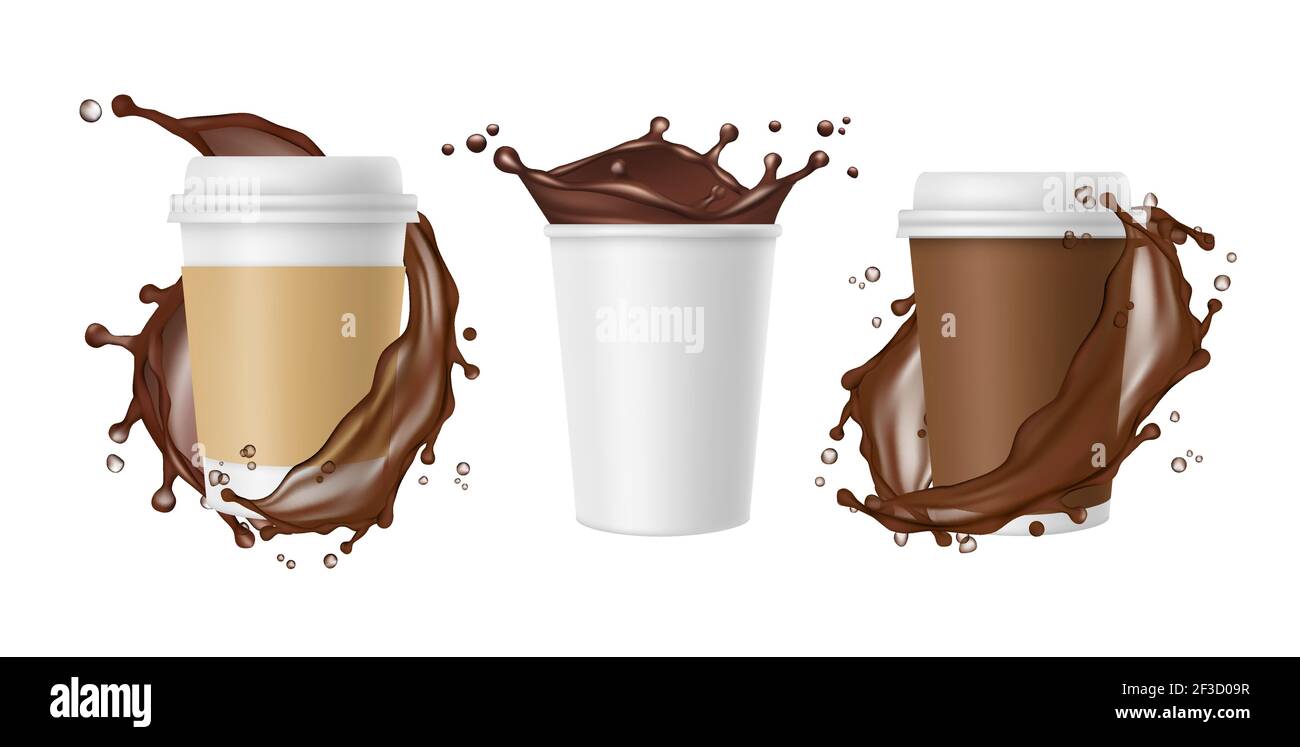 Splashing liquid coffee milk Stock Vector Images - Alamy