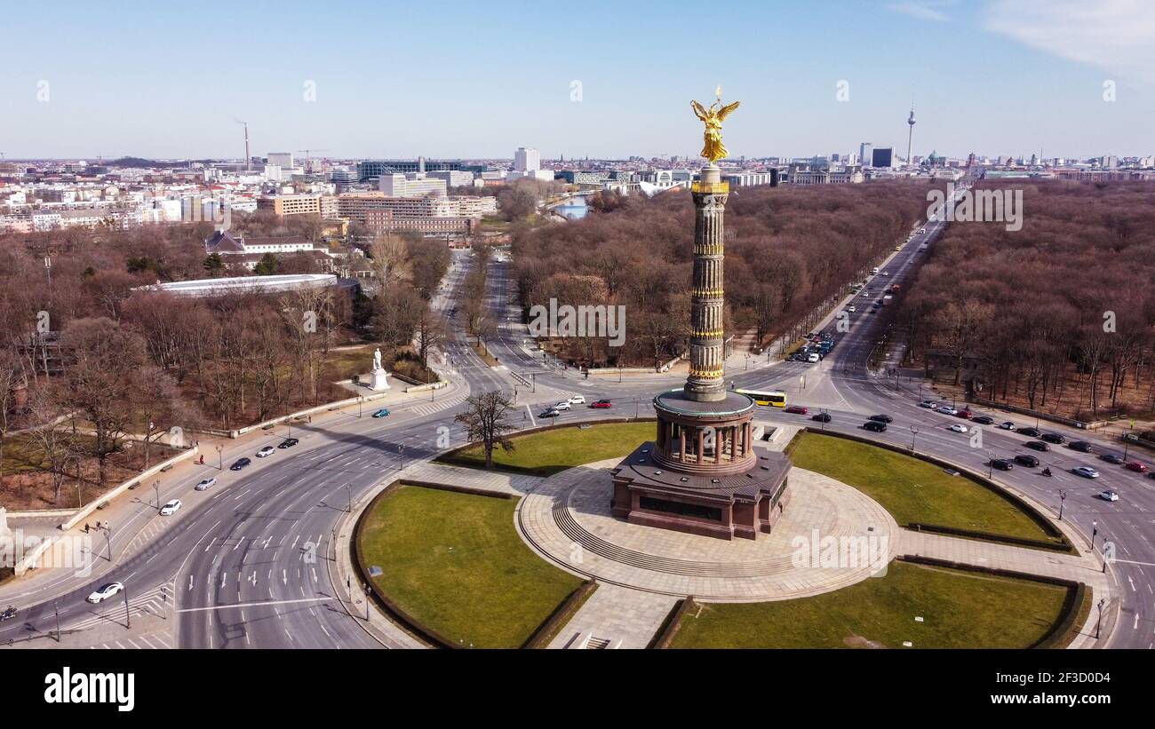 Famous Berlin Victory Column in the city center called Siegessaeule ...