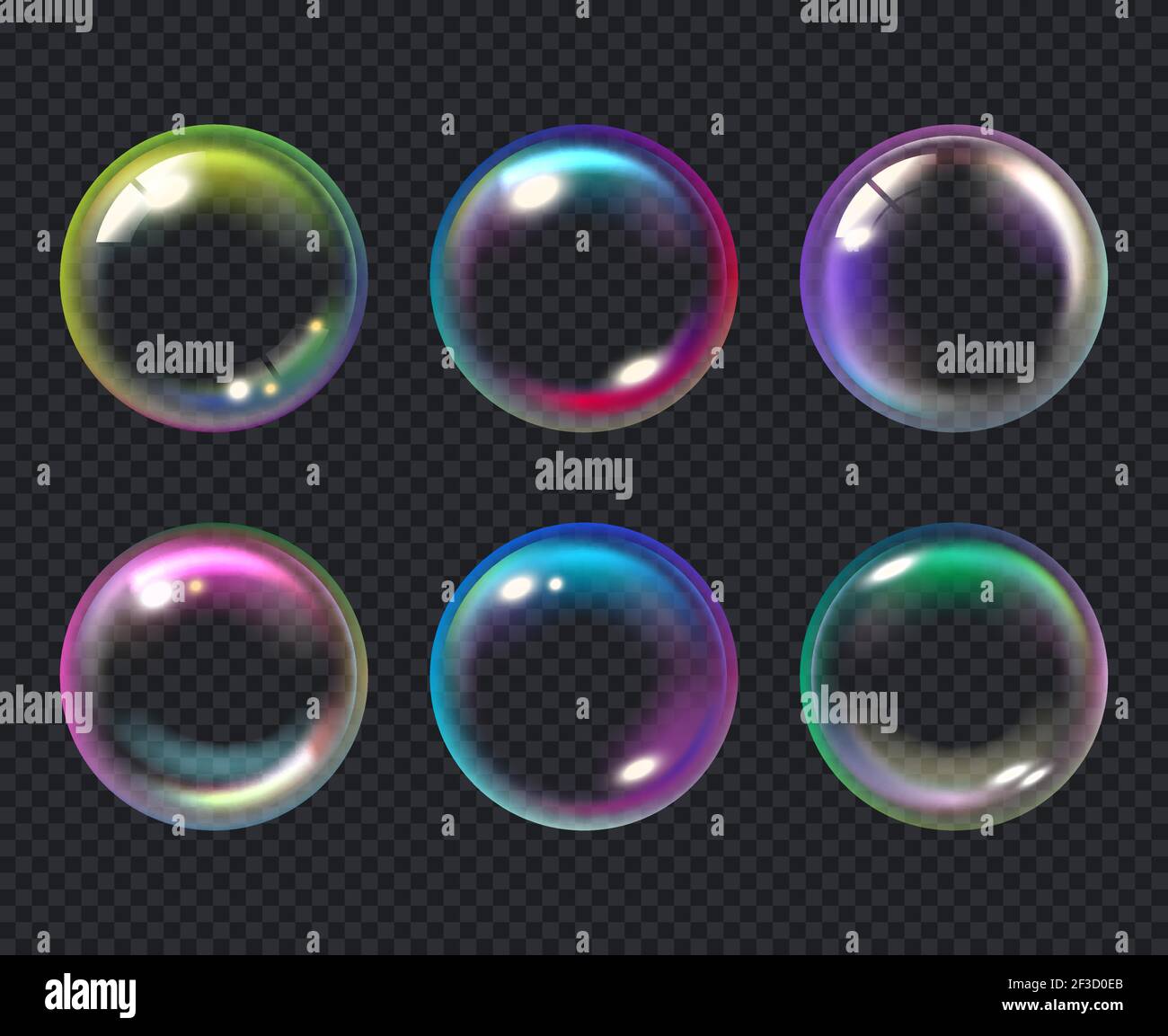 Soap bubbles. Liquid macro water bubble vector collection Stock Vector ...
