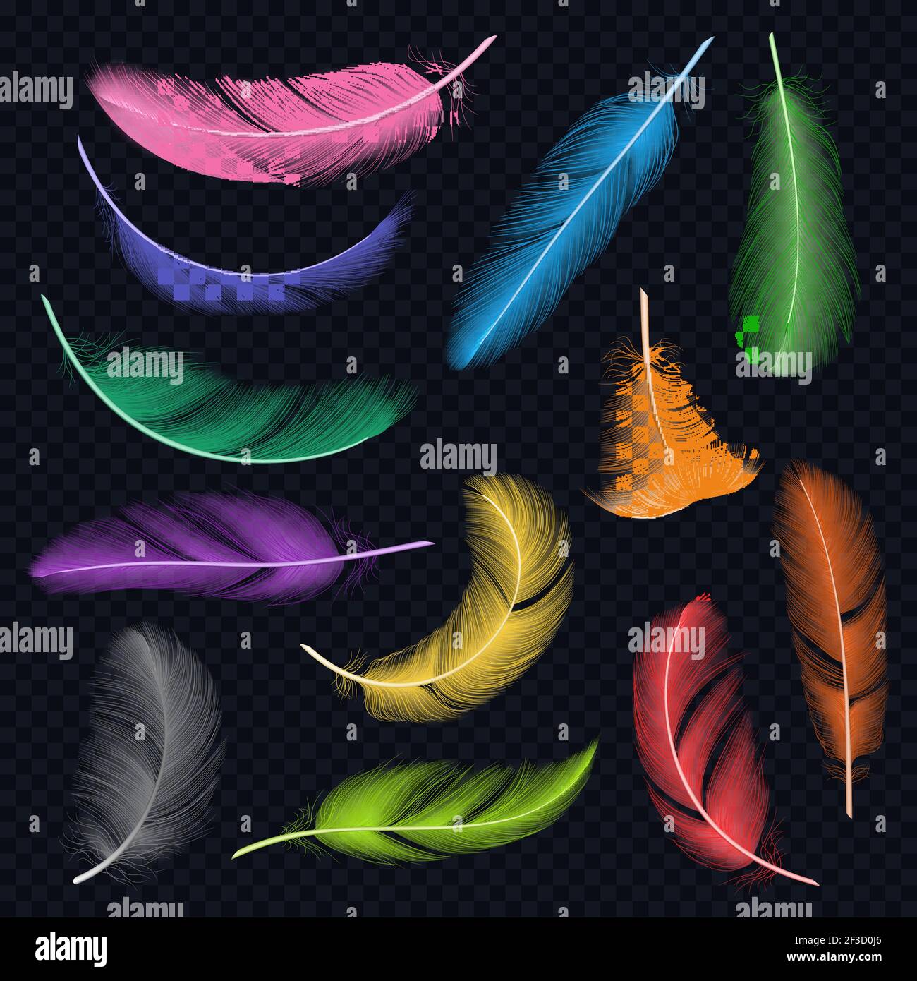 Colored feathers. Eye catcher native american decoration vector ...