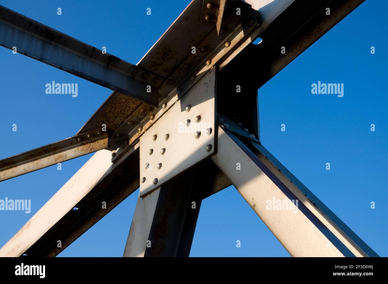 Bridge Metal Structure Details with Blue Sky Horizontal Stock Photo - Alamy
